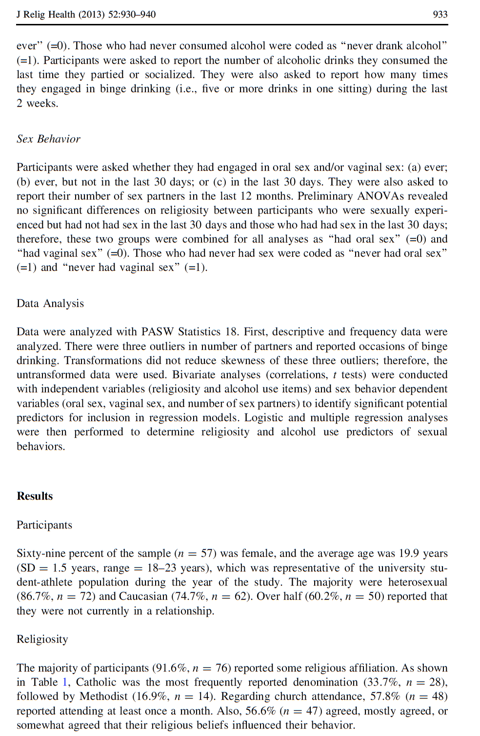 Research article questions Q. What was the study | Chegg.com