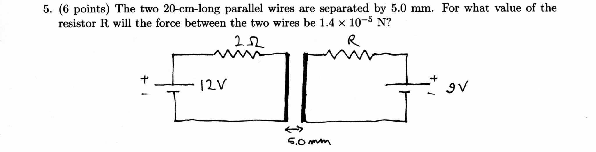 Solved The two 20-cm-long parallel wires are separated by | Chegg.com