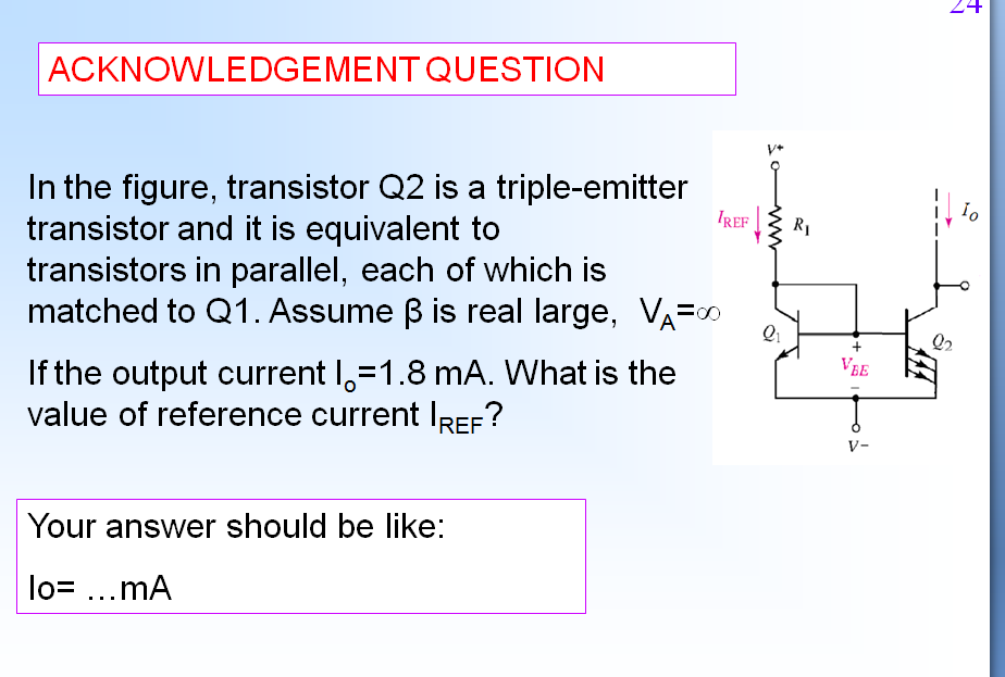 Solved Regarding the basic 3-transistor current source, | Chegg.com