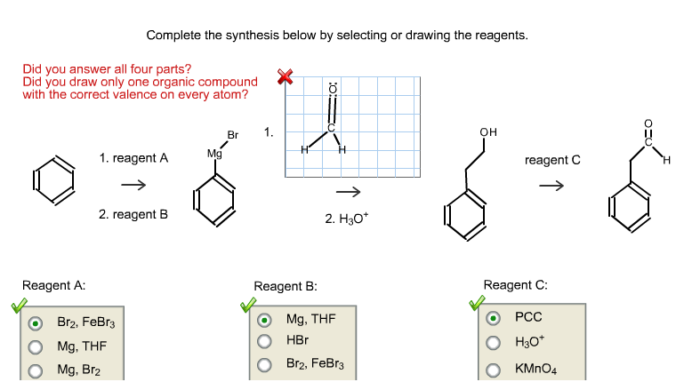 Solved Complete the synthesis below by selecting or drawing | Chegg.com
