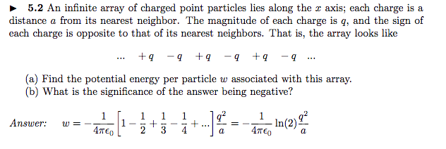 Solved An infinite array of charged point particles lies | Chegg.com