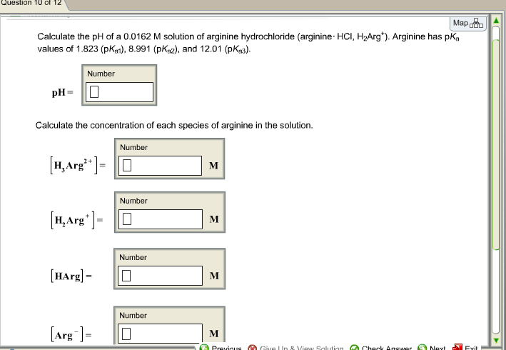 Solved Calculate the pH of a 0.0162 M solution of arginine | Chegg.com