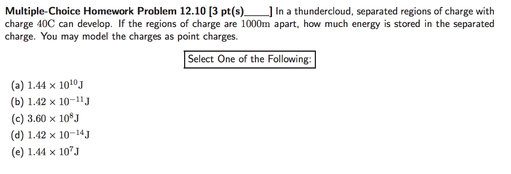 Solved In a thundercloud, separated regions of charge with | Chegg.com