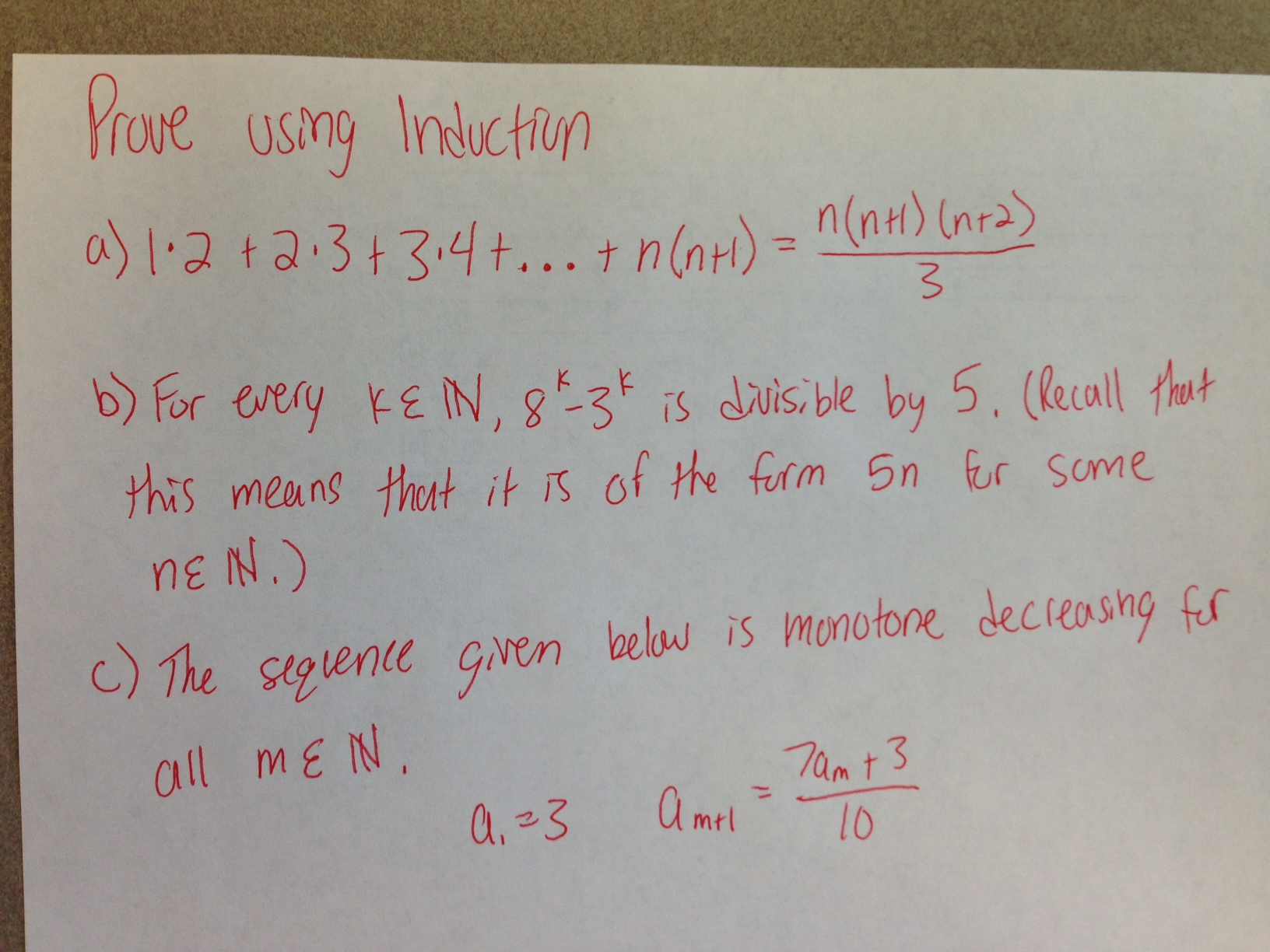 Solved Prove using induction 1.2 + 2.3 + 3.4 + middot | Chegg.com