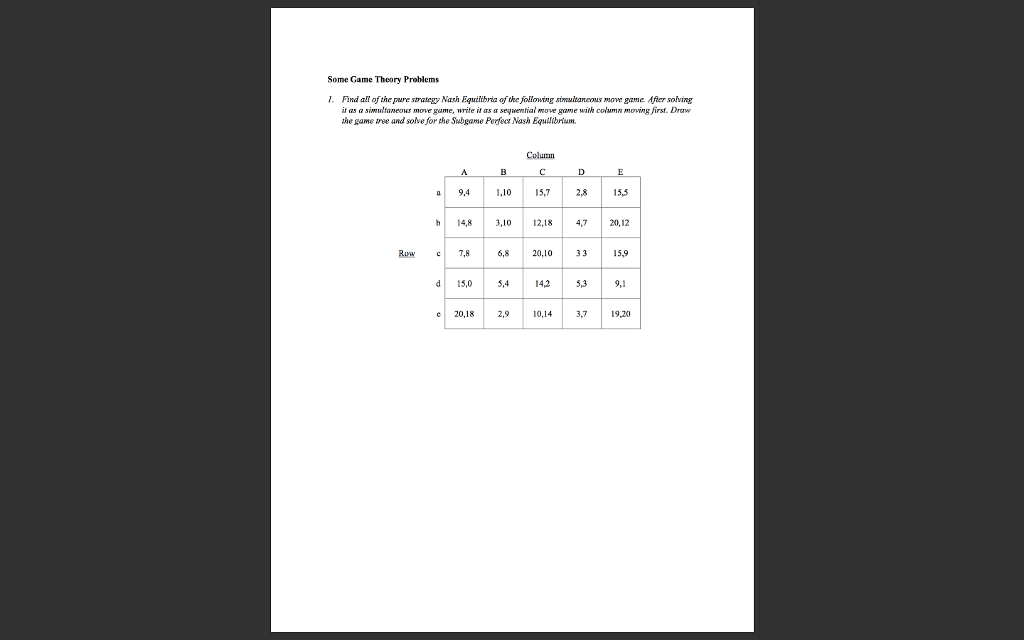 Game Theory Problems at Federico Trout blog