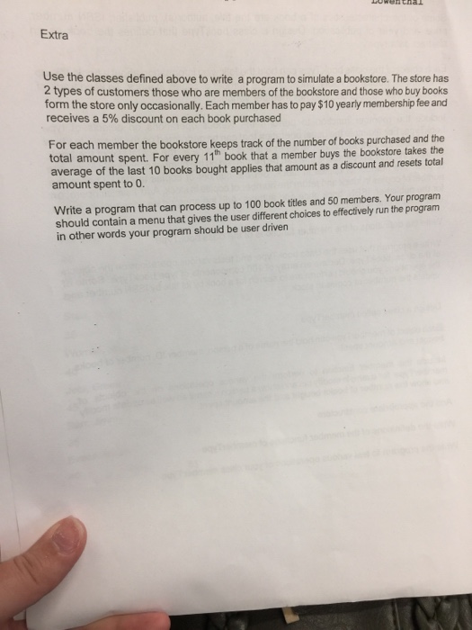 Solved Use the Classes defined above to write a program to | Chegg.com