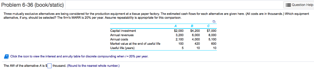 Solved Question Help Problem 6-36 (book/static) Three | Chegg.com