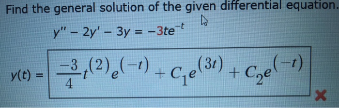 Solved general solution of the given differential equation. | Chegg.com