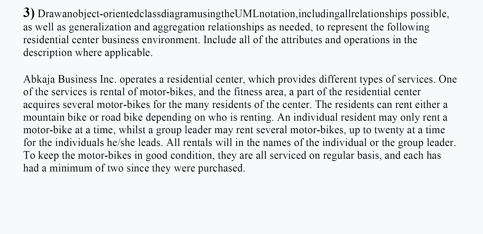 Solved 1 Draw An Object Oriented Class Diagram Using The 