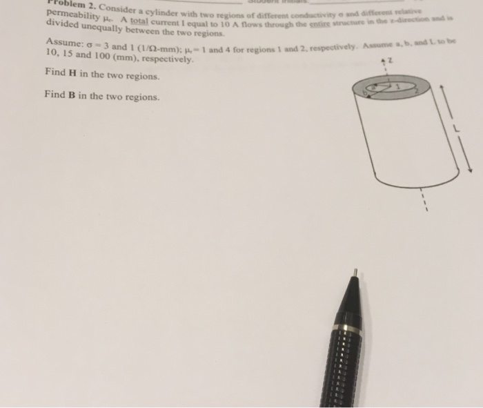 Solved Consider a cylinder with two regions of different | Chegg.com Solved Consider a cylinder with two regions of different | Chegg.com
