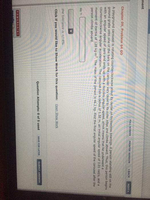 Solved A playground carousel is rotating counterclockwise | Chegg.com