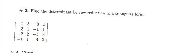 Solved Find the determinant by row reduction to a triangular | Chegg.com