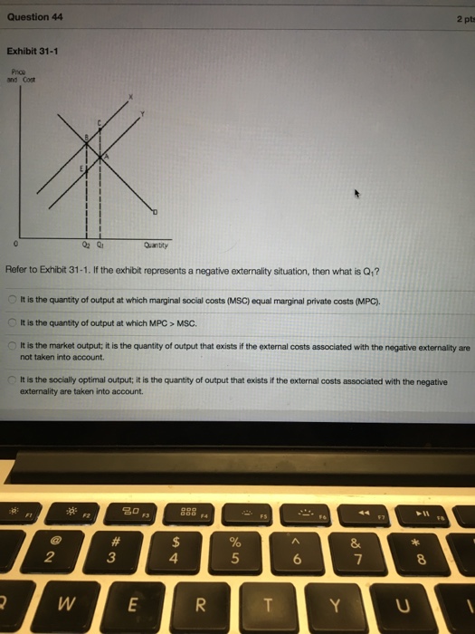 Solved If the exhibit represents a negative externality | Chegg.com