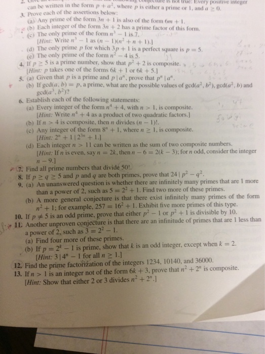 Solved Prove each of the assertions below Any prime of the | Chegg.com