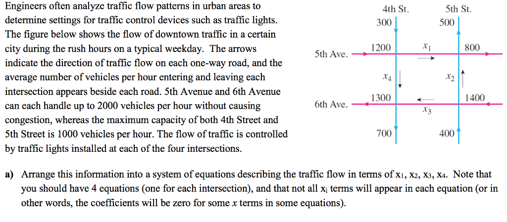 Solved Engineers often analyze traffic flow patterns in | Chegg.com
