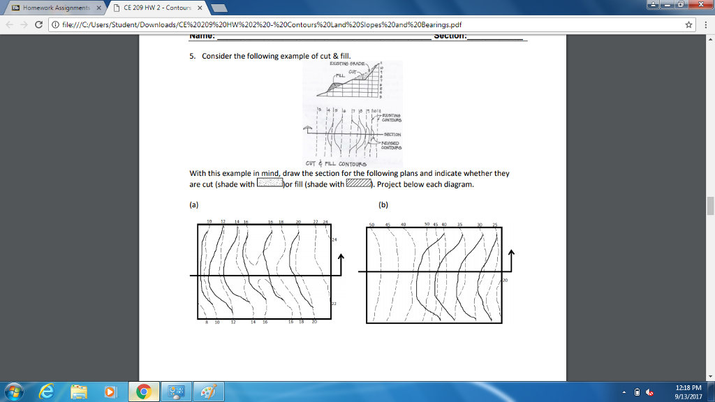 Solved Consider the following example of cut & fill. With | Chegg.com
