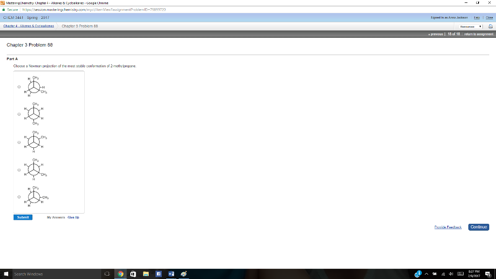 Solved Choose a Newman projection of the most stable | Chegg.com