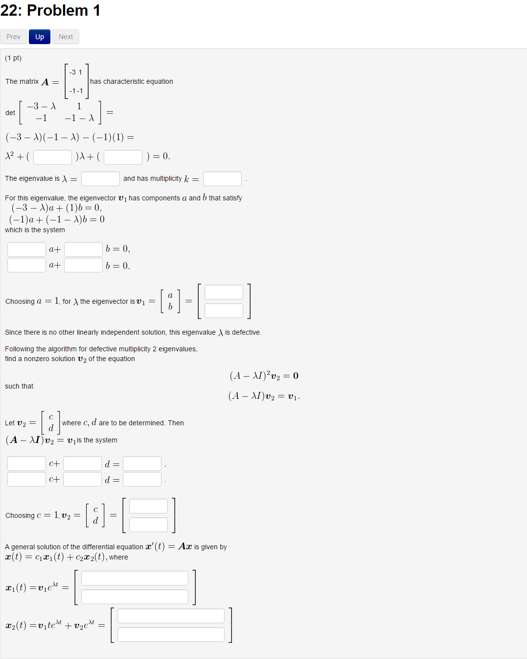 Solved The matrix A = [ ] has characteristic equation det [ | Chegg.com