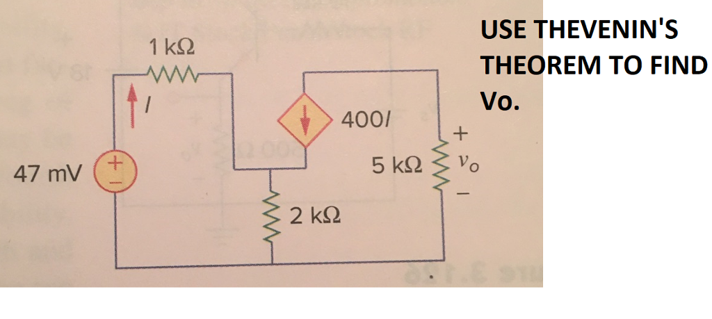Solved USE THEVENIN'S THEOREM TO FIND Vo. 400/ 47 mV (4 | Chegg.com