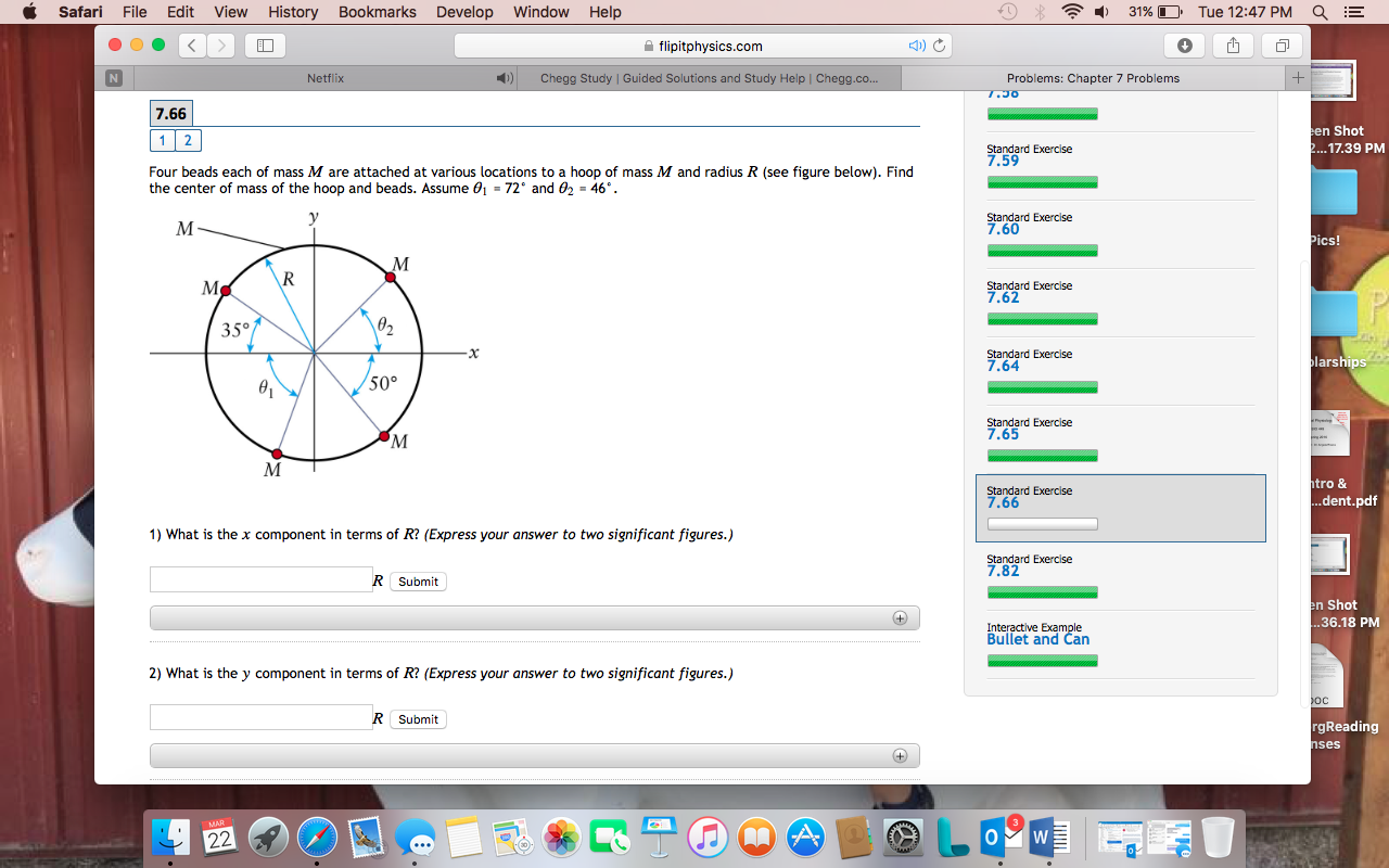 Solved Four beads each of mass M are attached at various | Chegg.com