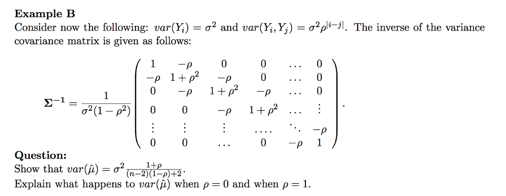 Example A Consider the equal correlation model, | Chegg.com
