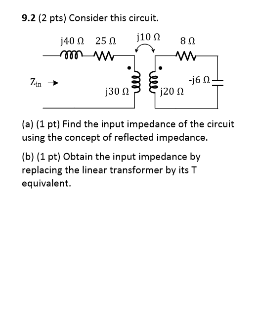 Solved Consider this circuit. Find the input impedance of | Chegg.com