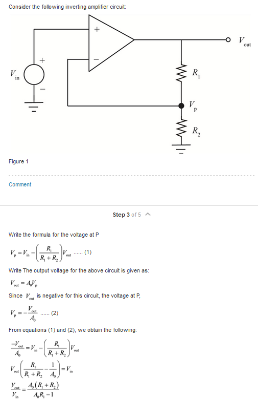 Solved Consider the following inverting amplifier circuit: | Chegg.com