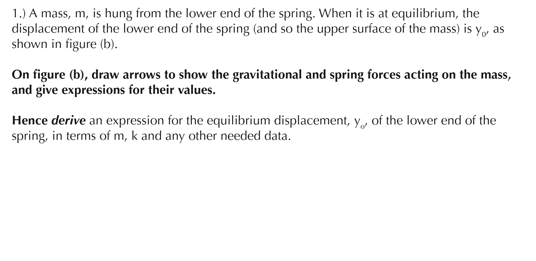 Solved Theoretical Problems A massless spring, with spring | Chegg.com