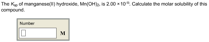 Solved The Ksp of manganese(ll) hydroxide, Mn(OH)2, is 2.00 | Chegg.com
