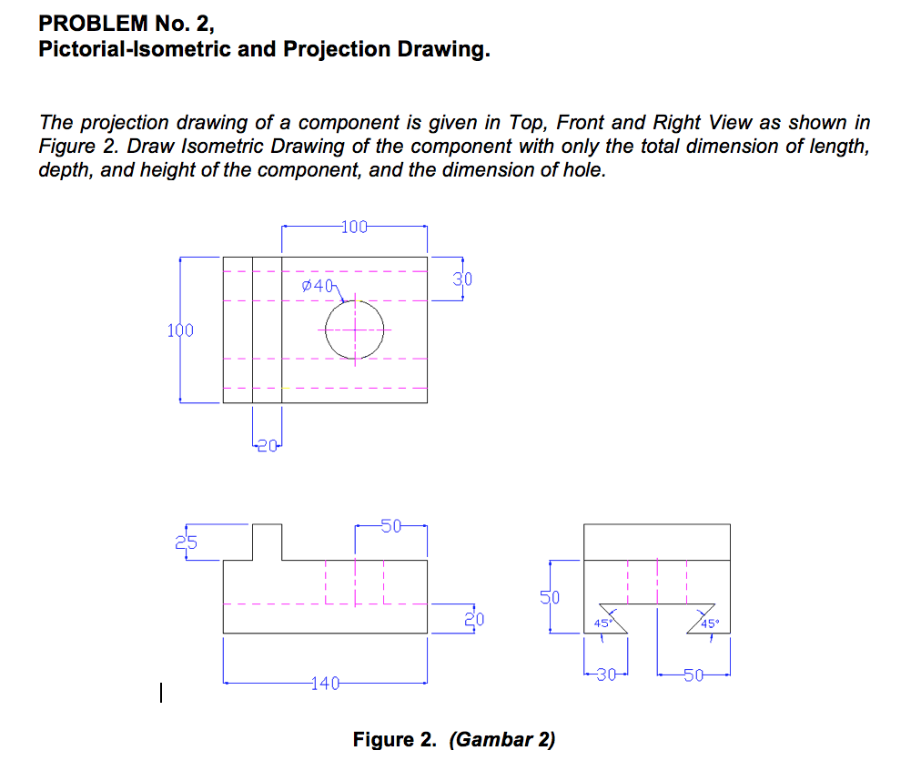 Solved The projection drawing of a component is given in | Chegg.com