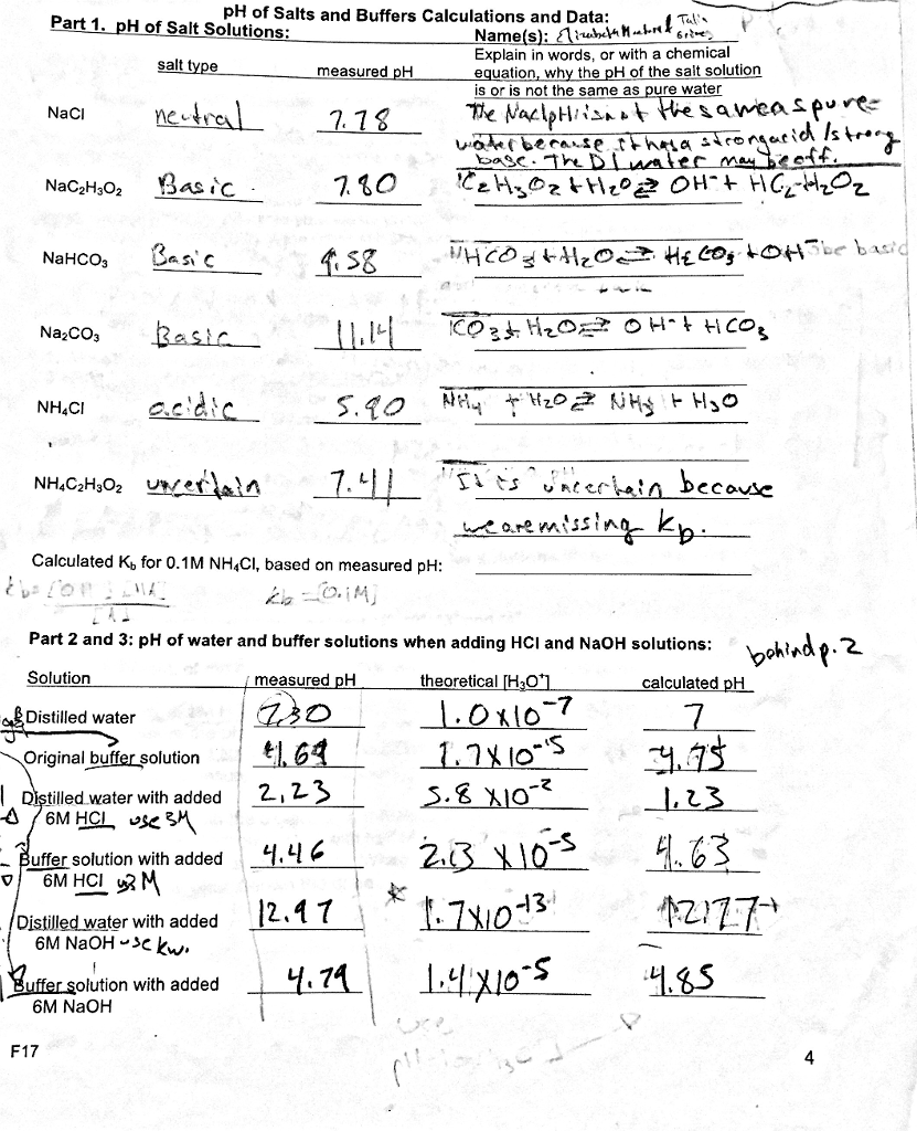 Solved Please answer the calculated kb for 0.1 M NH4Cl based | Chegg.com