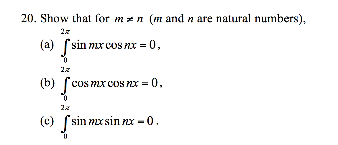 Solved Show that for m not equal to n (m and n are natural | Chegg.com