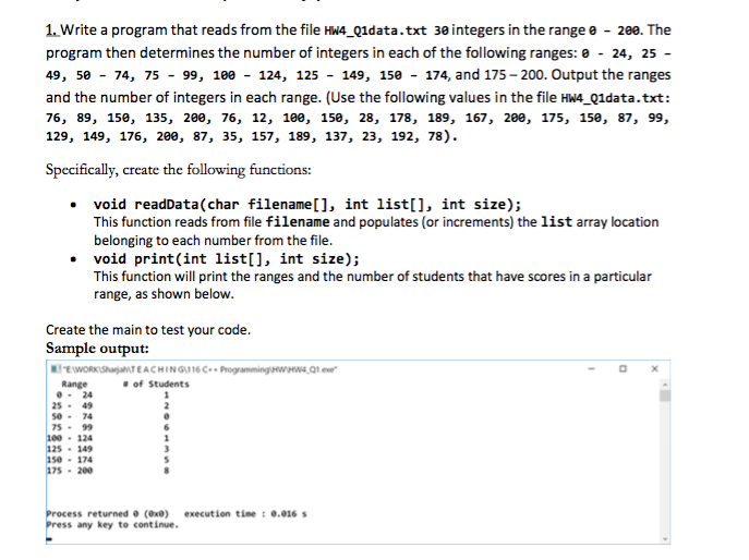 Solved Write a program that reads from the file HW4_Q1data. | Chegg.com