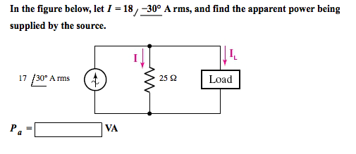 Solved find the apparent power being supplied by the source. | Chegg.com
