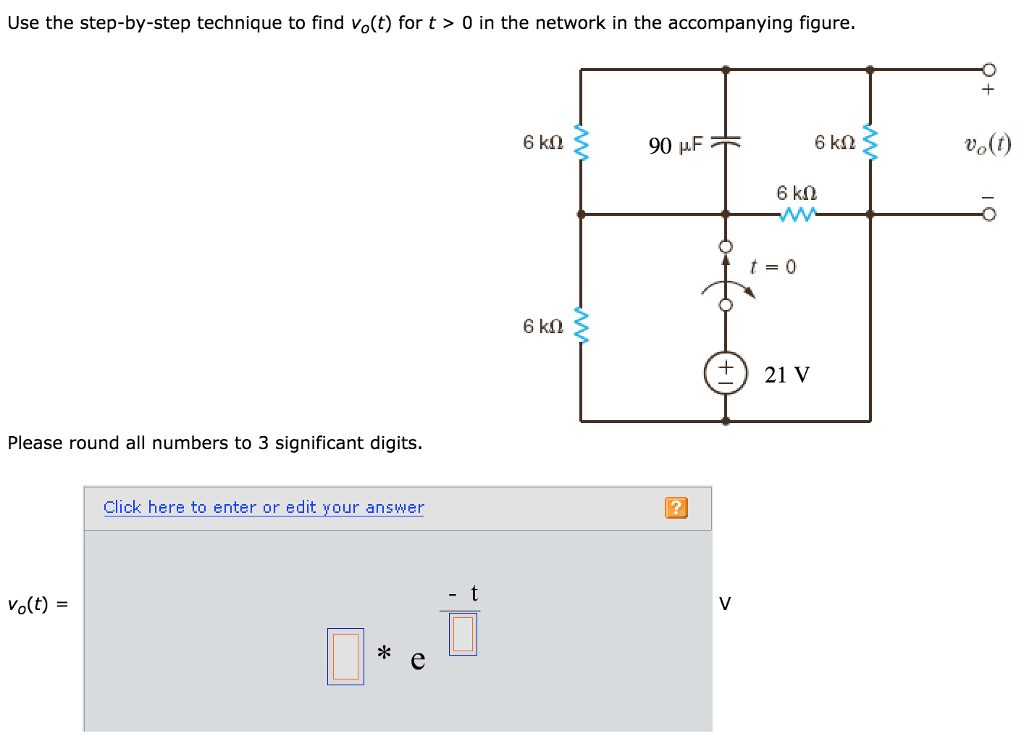 Solved Use the step-by-step technique to find vo(t) for t>0 | Chegg.com