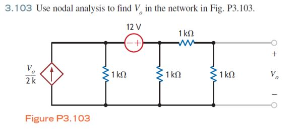 Solved Use nodal analysis to find V_0 in the network in Fig. | Chegg.com