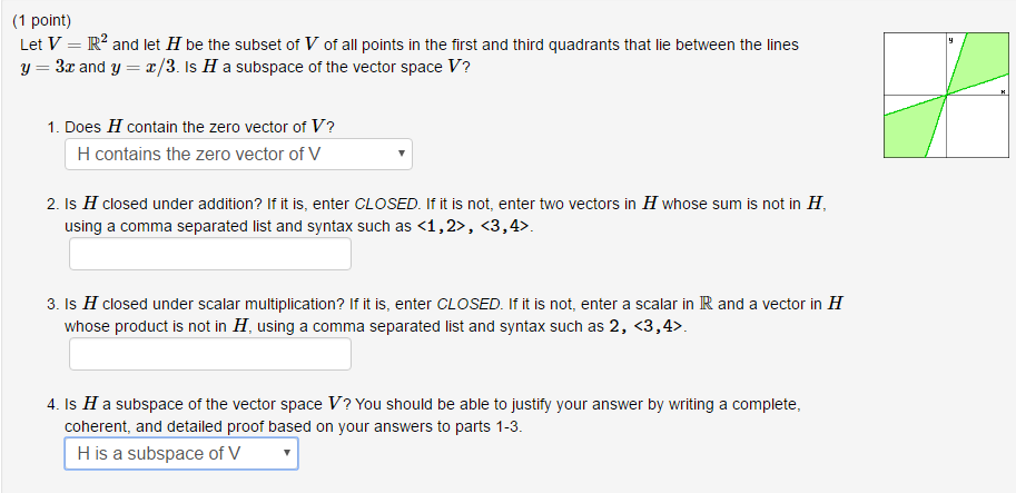 Solved Let V = R^2 and let H be the subset of V of all | Chegg.com