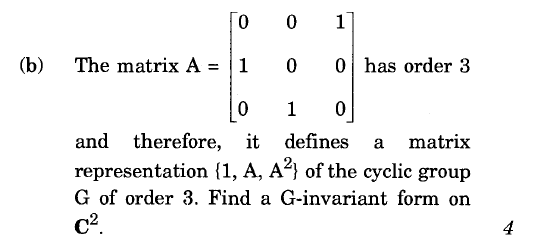 Solved The matrix A = [0 0 1 1 0 0 0 1 0] has order 3 and | Chegg.com