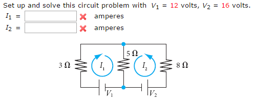 Solved Set up and solve this circuit problem with V_1 = 12 | Chegg.com