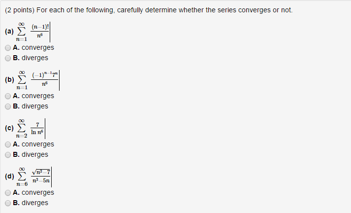 Solved For each of the following, carefully determine | Chegg.com