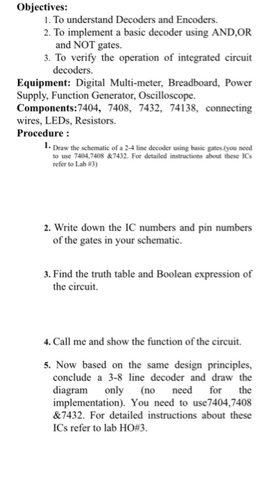 Solved Objectives: 1. To understand Decoders and Encoders 2. | Chegg.com Solved Objectives: 1. To understand Decoders and Encoders 2. | Chegg.com