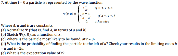 Solved At time t = 0 a particle is represented by the wave | Chegg.com