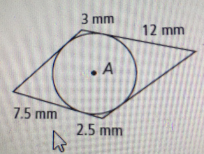Circle A is inscribed in a quadrilateral. What is the | Chegg.com