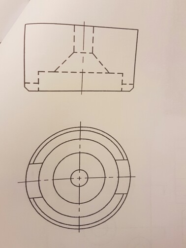 Solved Draw the right side view as a half section. Show the | Chegg.com