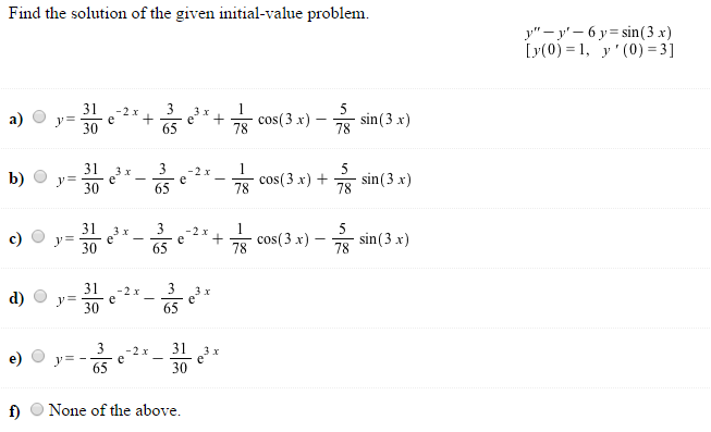 Solved Find the solution of the given initial-value problem. | Chegg.com