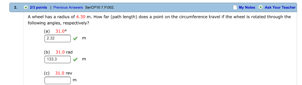 Solved 2 2 3 Points Previous Answers Sercp10 7 P 002 My