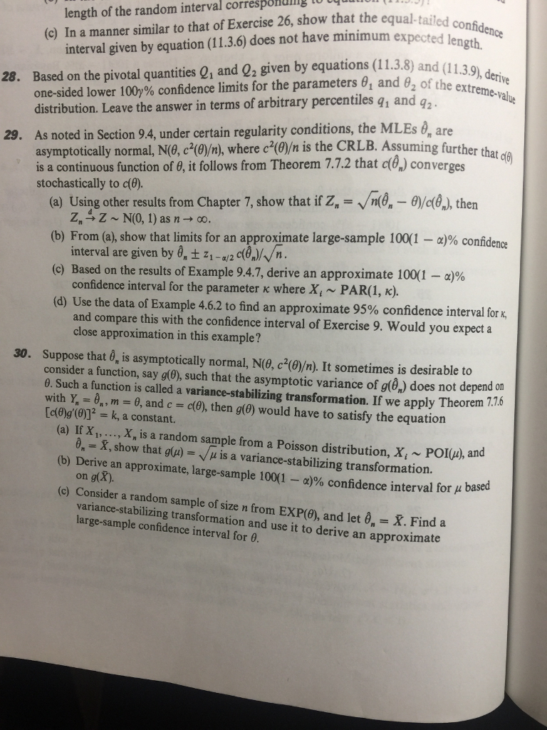 equal-tailed confidence length of the random interval | Chegg.com