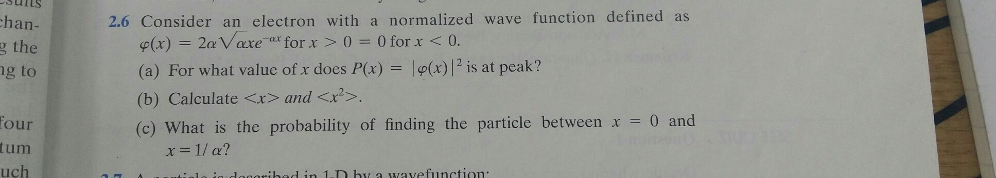Solved suit han- the g to 2.6 Consider an electron with a | Chegg.com