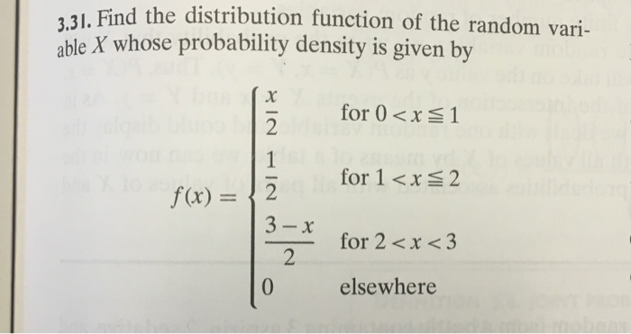 Solved Find the distribution function of the random variable | Chegg.com