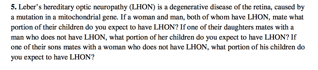 Solved Leber's hereditary optic neuropathy (LHON) is a | Chegg.com